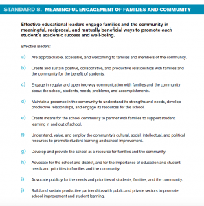 Standard 8: Meaningful Engagement of Families and Community – Be REAL
